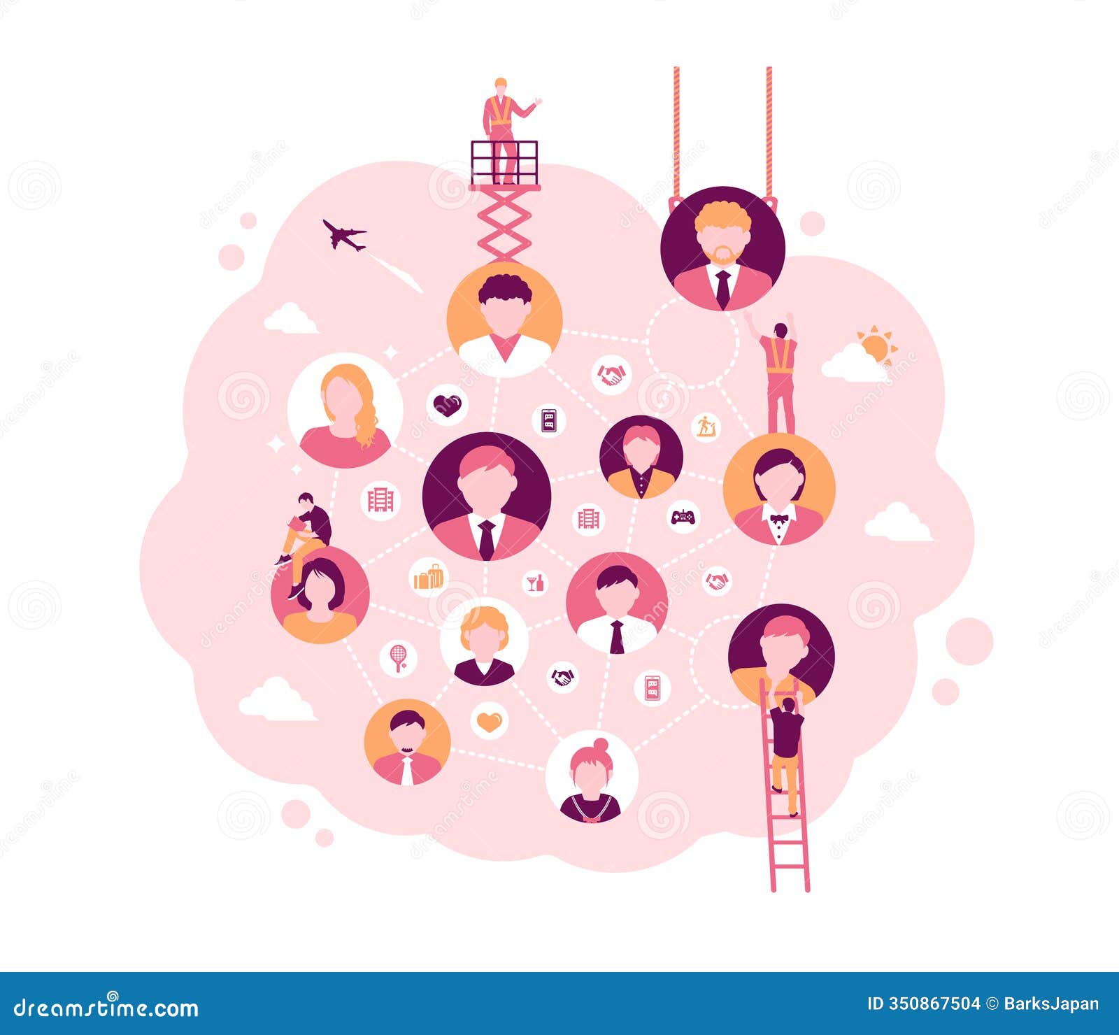 Vector Illustration of People Relationships and Connections Stock ...
