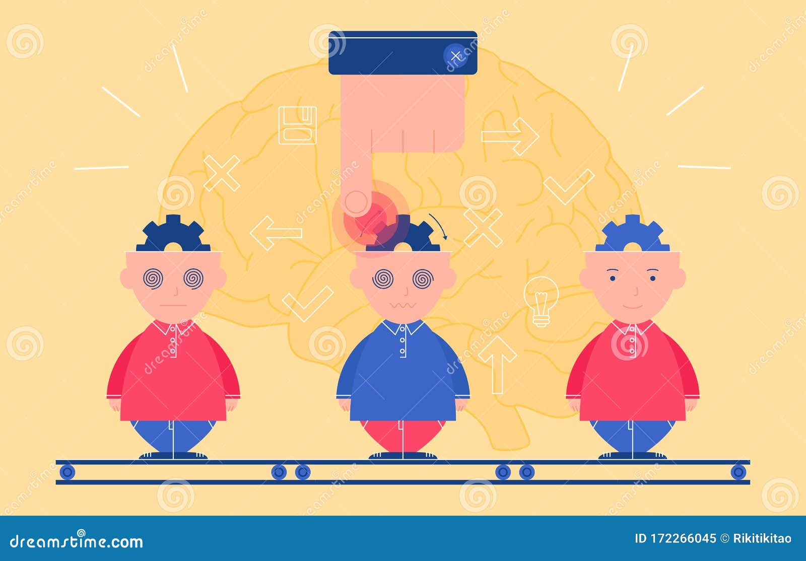 Vector Illustration of People S Minds Under Control Stock Vector ...