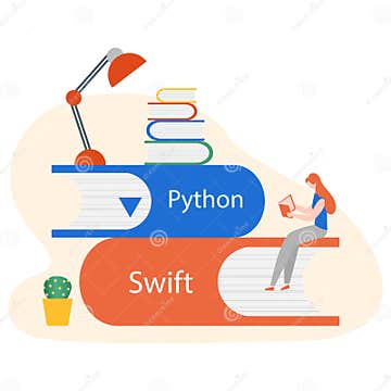People, Books. Learning Programming Languages Stock Vector ...