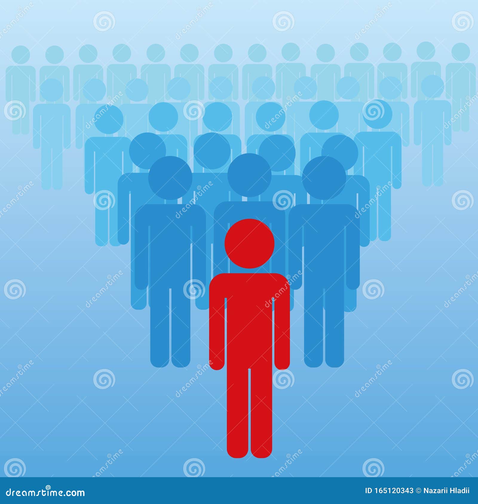 Vector Illustration of Peoples. Stickman, Leader Conception. Stock ...
