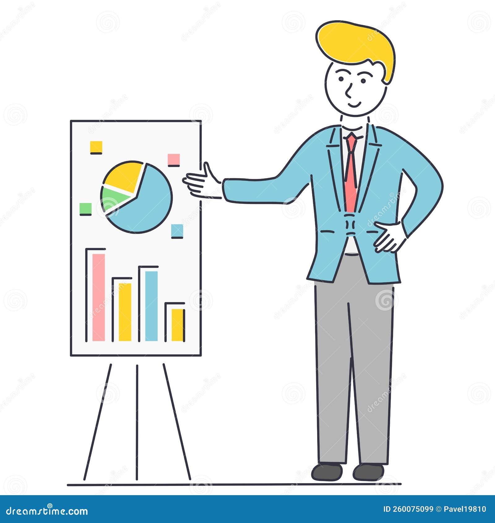 Vector Illustration of a Person Presentation, Training, Story. Stock ...