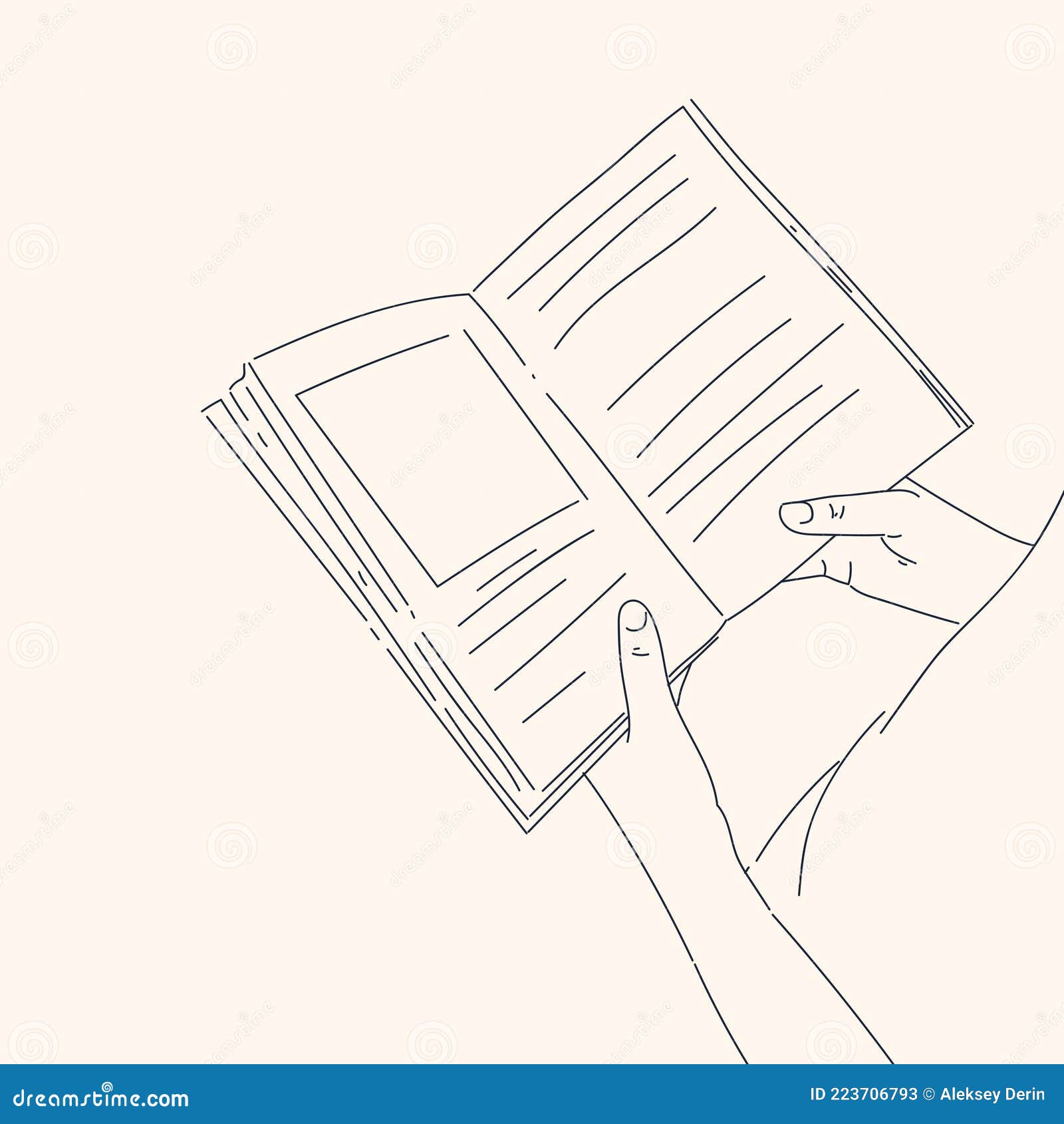 Vector Illustration. a Person is Reading a Book. a Persons Hands Hold ...