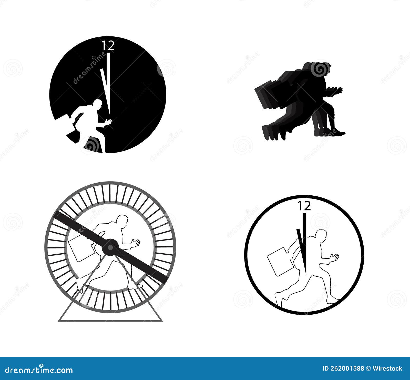 Vector Illustration of a Person Running Late Stock Illustration ...