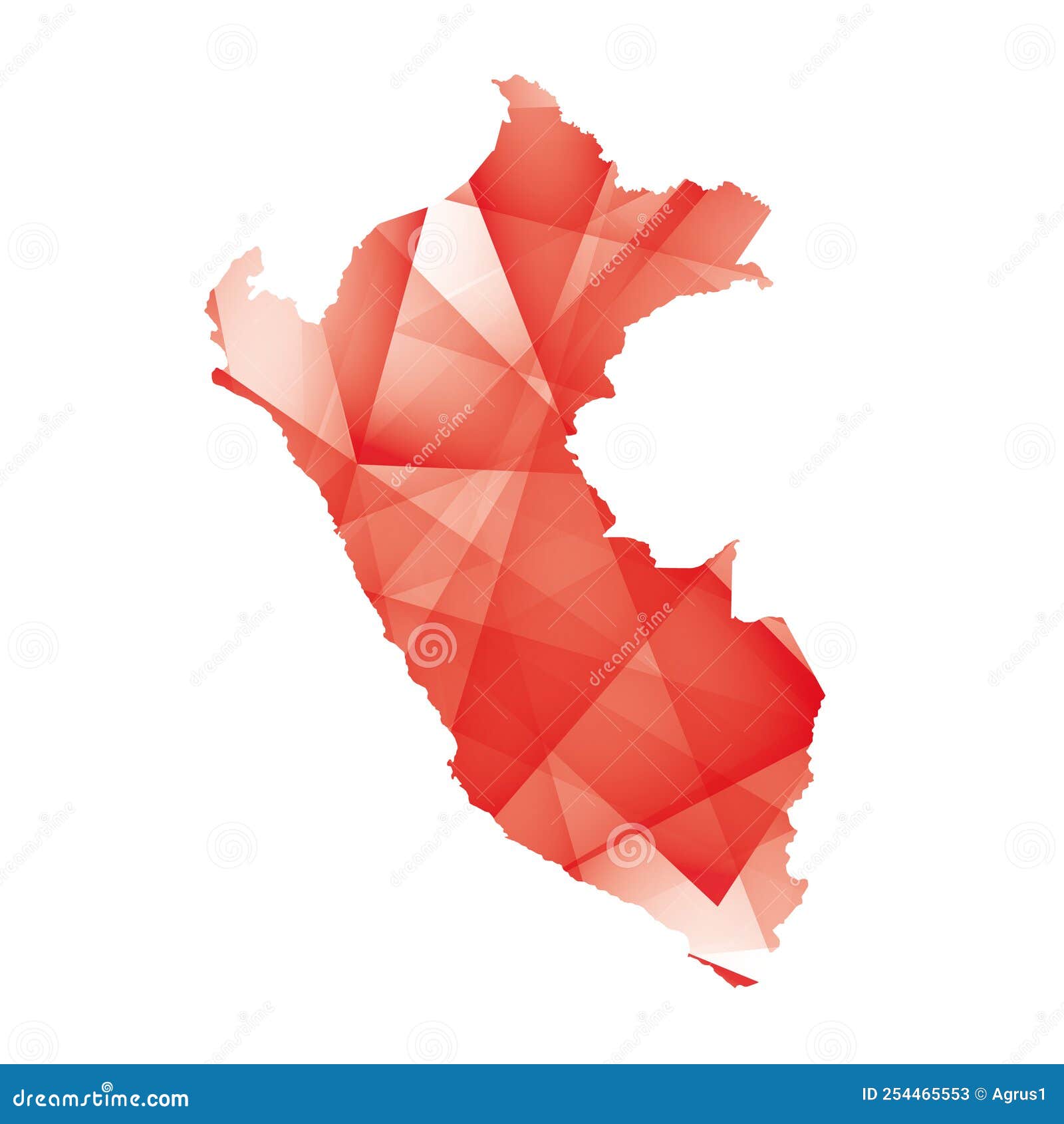 Vector Illustration of Peru Map with Red Colored Geometric Shapes Stock ...