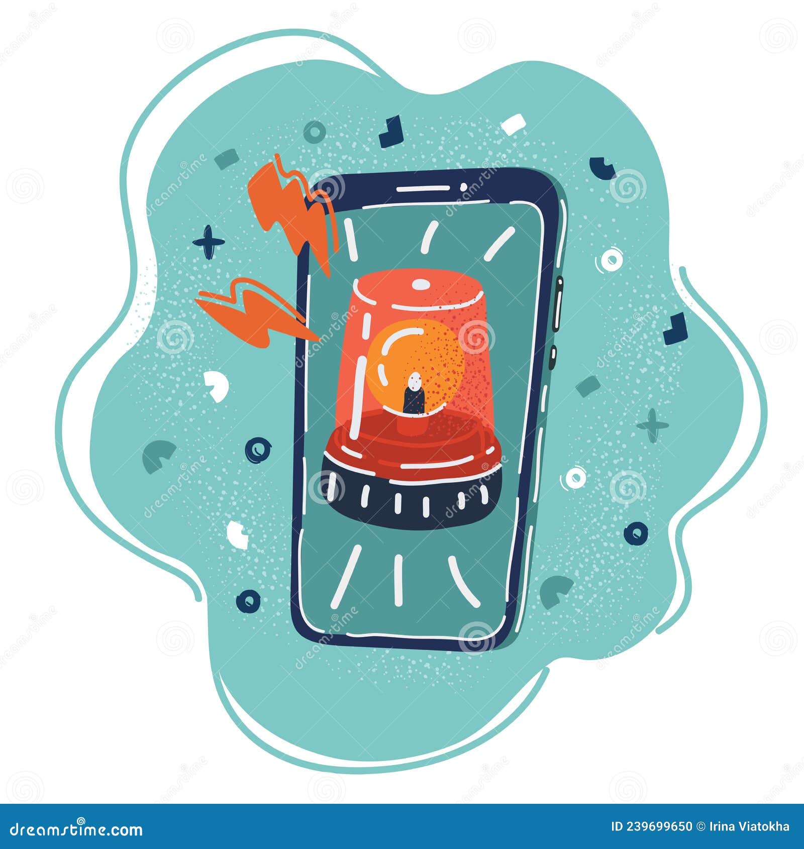 Vector Illustration of Phone Alarm Concept. Stock Vector - Illustration ...