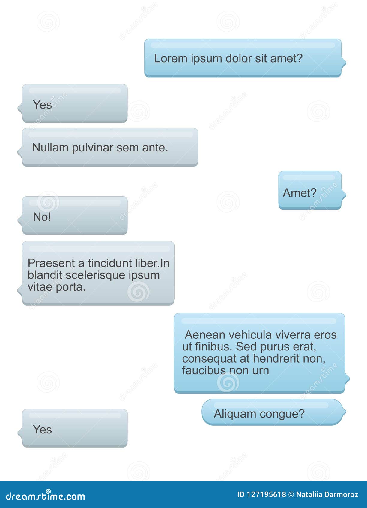 Vector Illustration of Phone Chat Bubbles with Text on the Phone Screen ...