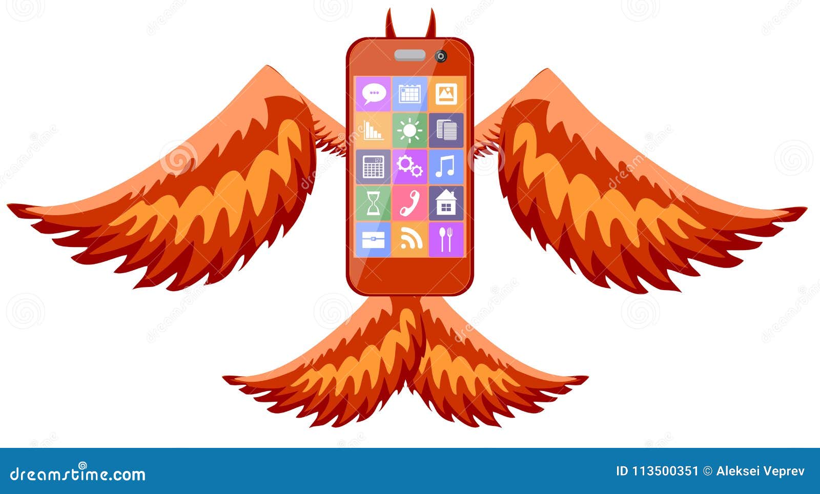 A phone devil icon stock vector. Illustration of internet - 113500351