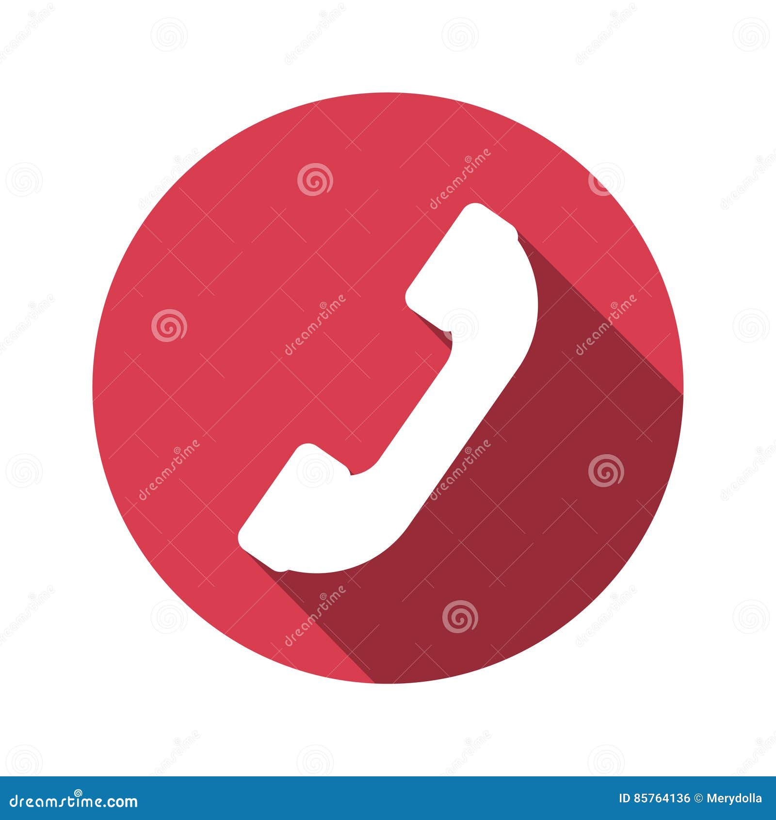 Vector Illustration of Phone Receiver Flat Design Icon Stock Vector ...