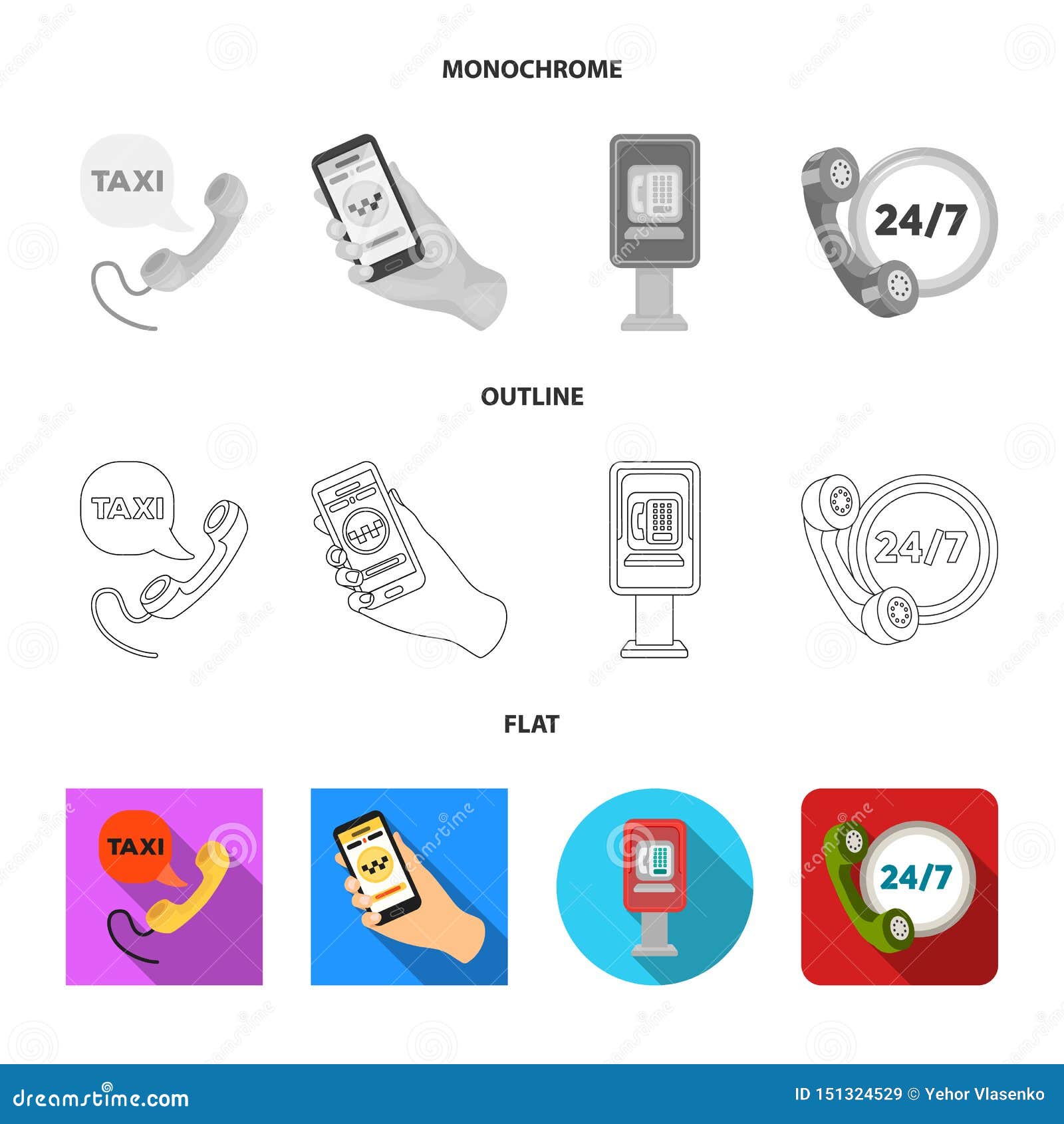 Vector Design of Phone and Screen Icon. Set of Phone and Cellphone ...