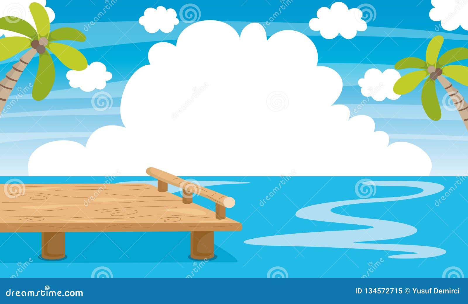 Vector Illustration of Pier Stock Vector - Illustration of kids, blue ...