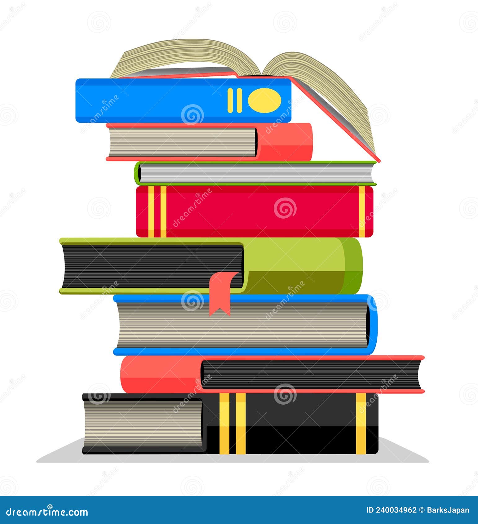 Vector Illustration of Piled Books Stock Vector - Illustration of books ...