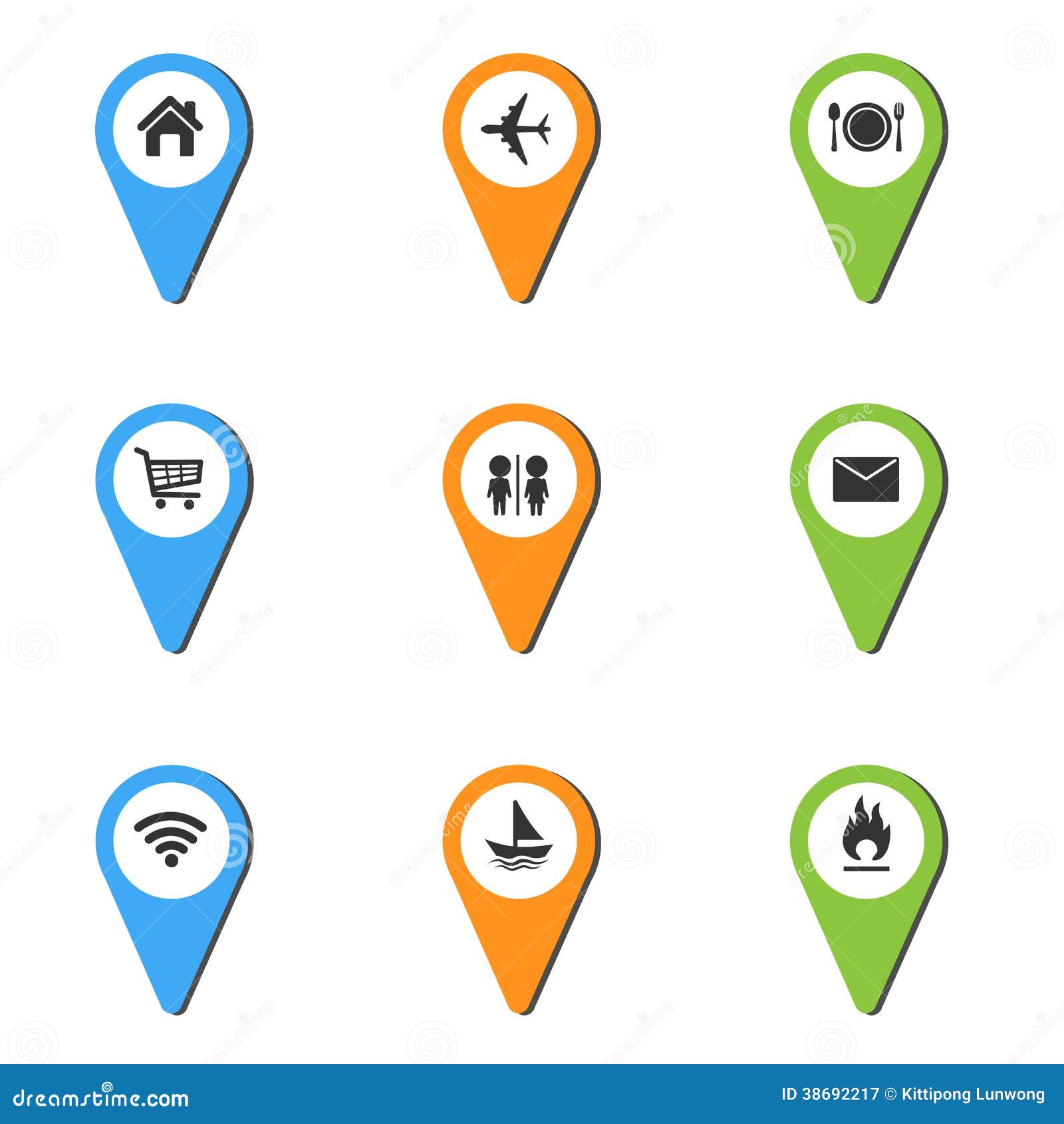 Vector Illustration of Pin Place Icon Stock Vector - Illustration of ...