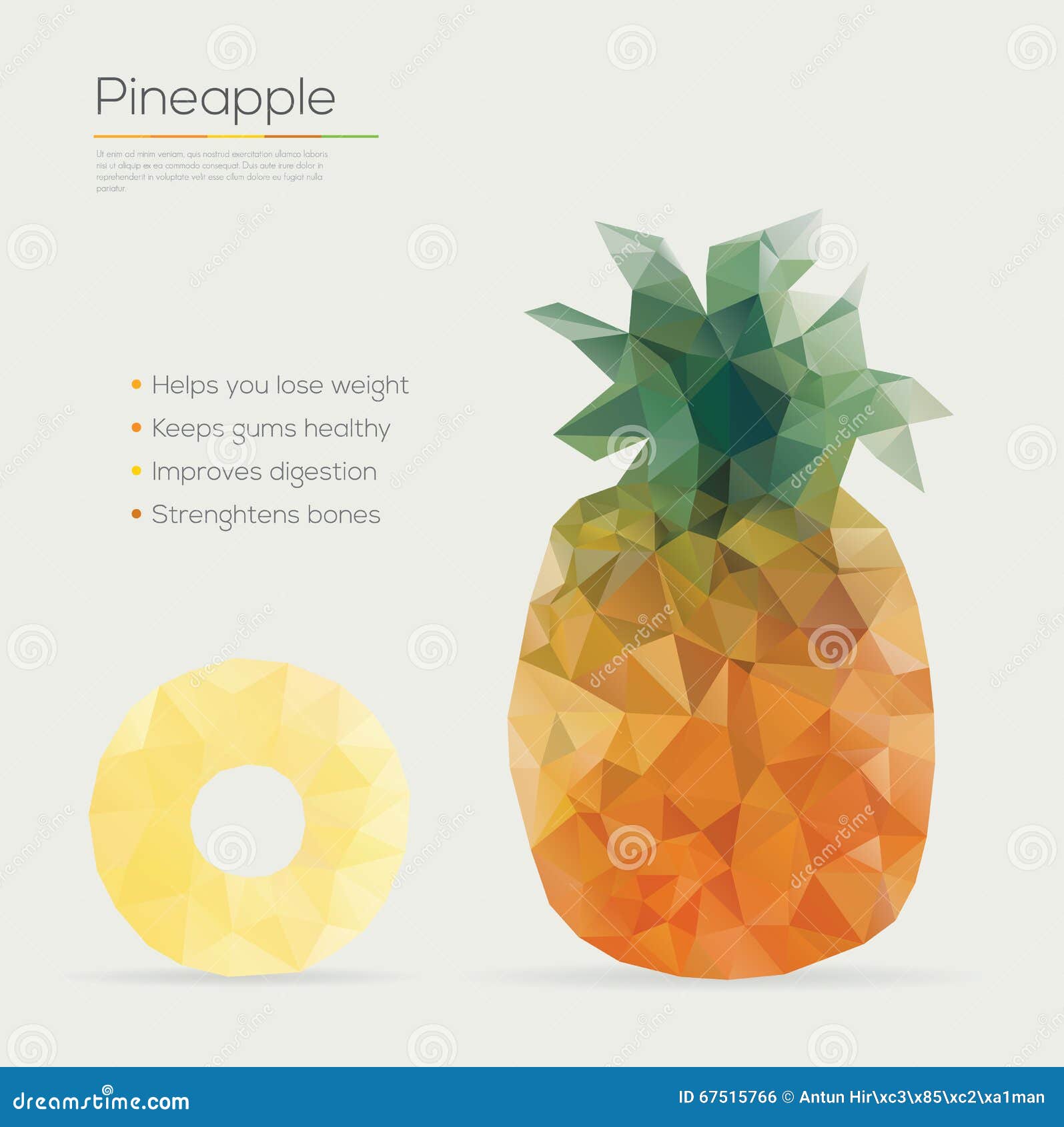 Vector Illustration of a Pineapple Geometric Style Stock Vector ...