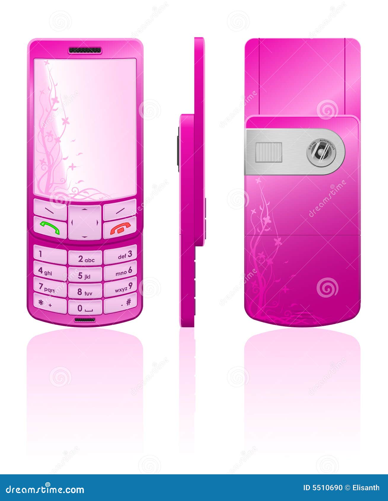 Vector Illustration of a Pink Cellphone Stock Vector - Illustration of ...