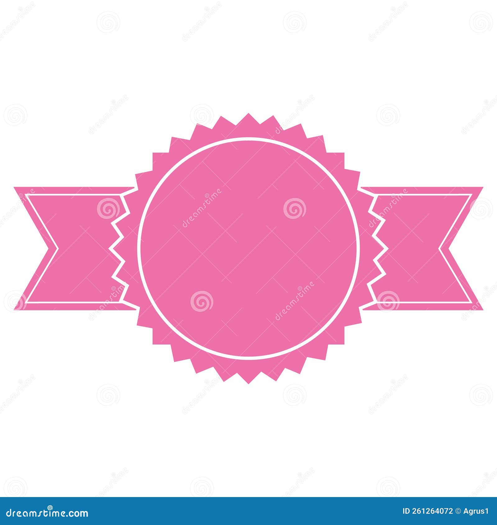 Vector Illustration of Pink Colored Award with Ribbon Banner Stock ...