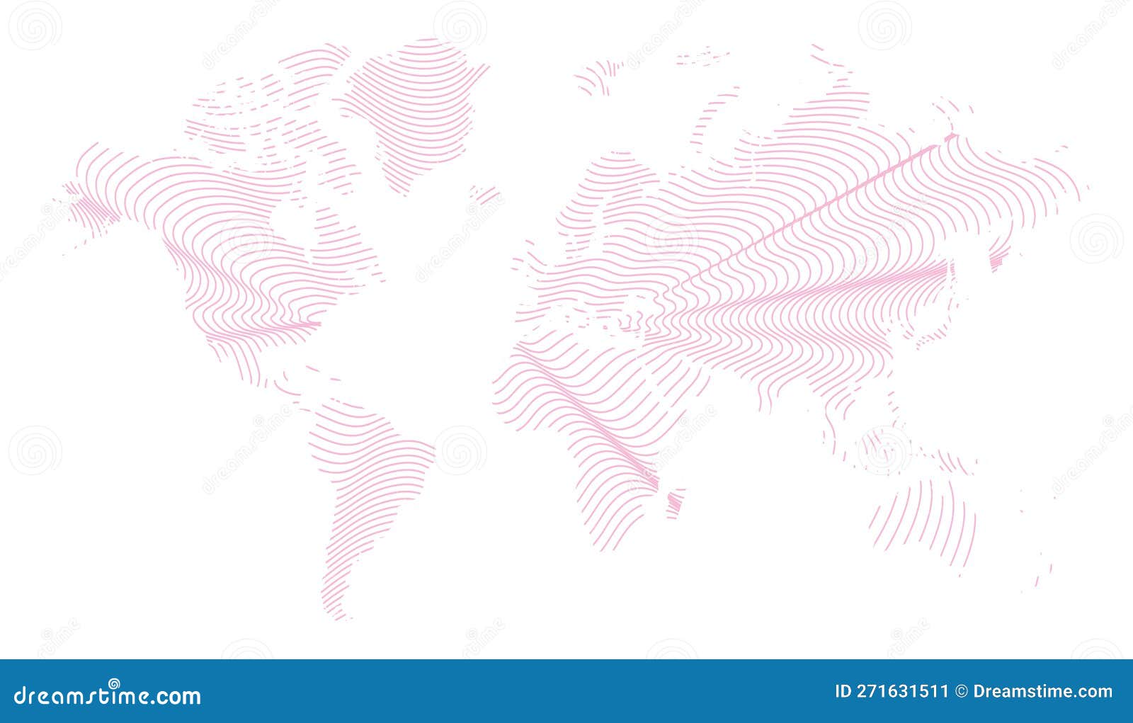 Vector Illustration of Pink Colored Striped World Map Stock Vector ...