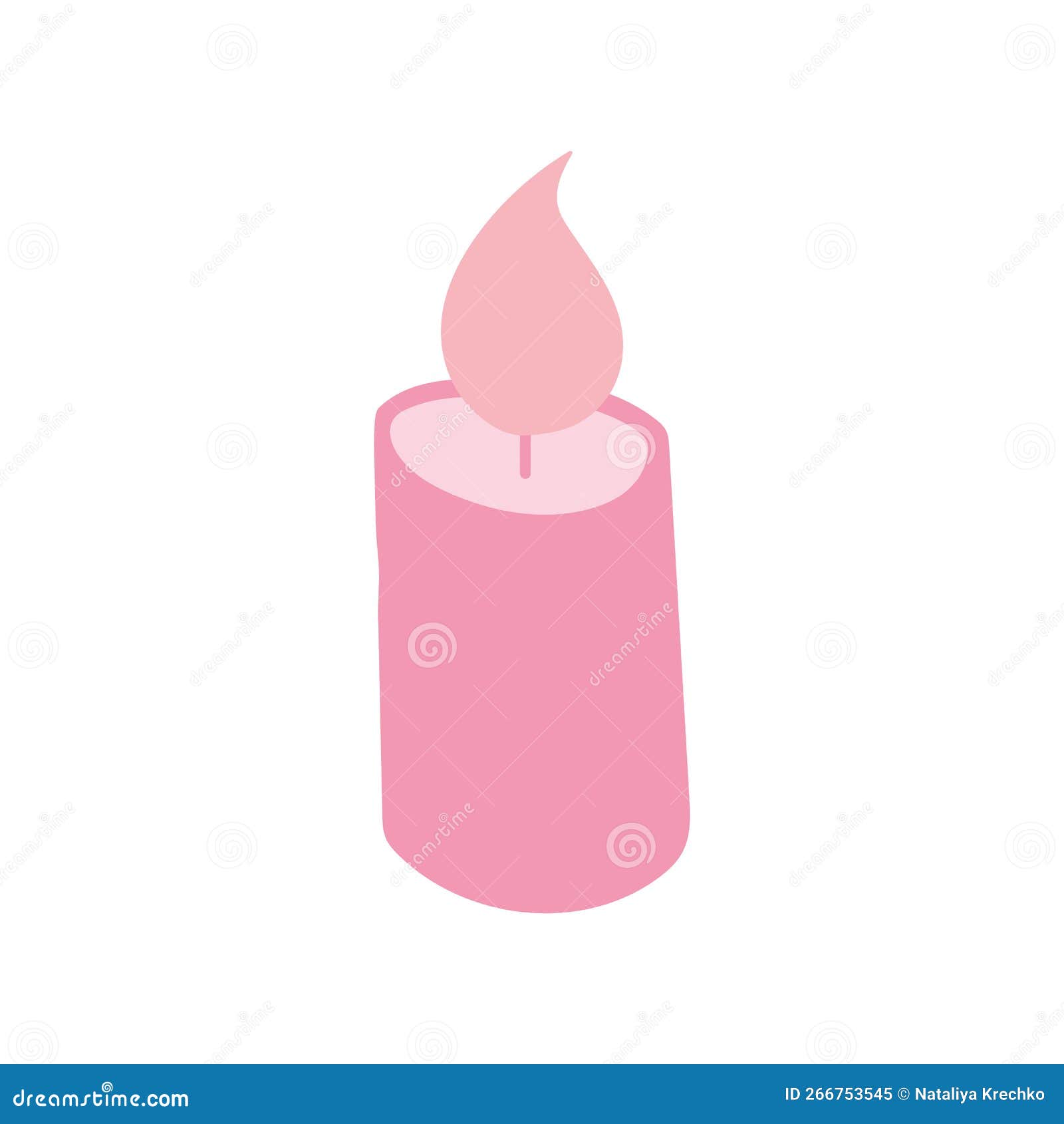 Vector Illustration of Pink Cute Candle. Hand Drawn Fragrance Element ...