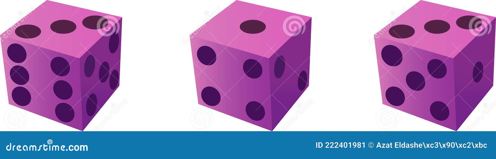 Vector Illustration of Pink Dice Stock Vector - Illustration of square ...
