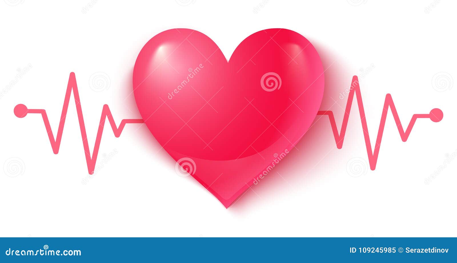 Heart and pulse. stock vector. Illustration of heart - 109245985