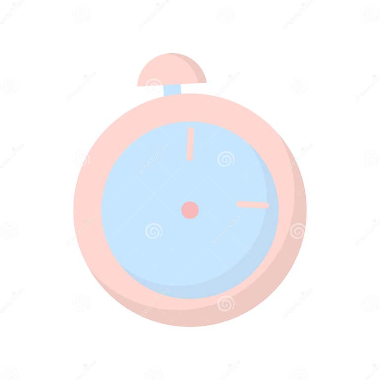 Vector Illustration of Pink Stopwatch in Flat Style Stock Vector ...