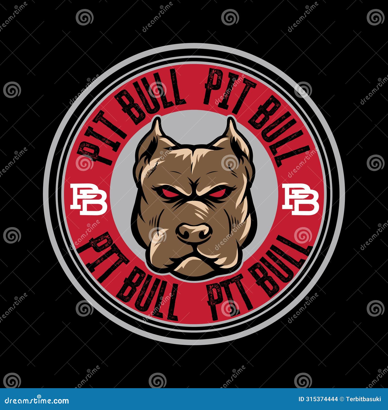 Vector Illustration of Pitbull Head Logo Stock Vector - Illustration of ...