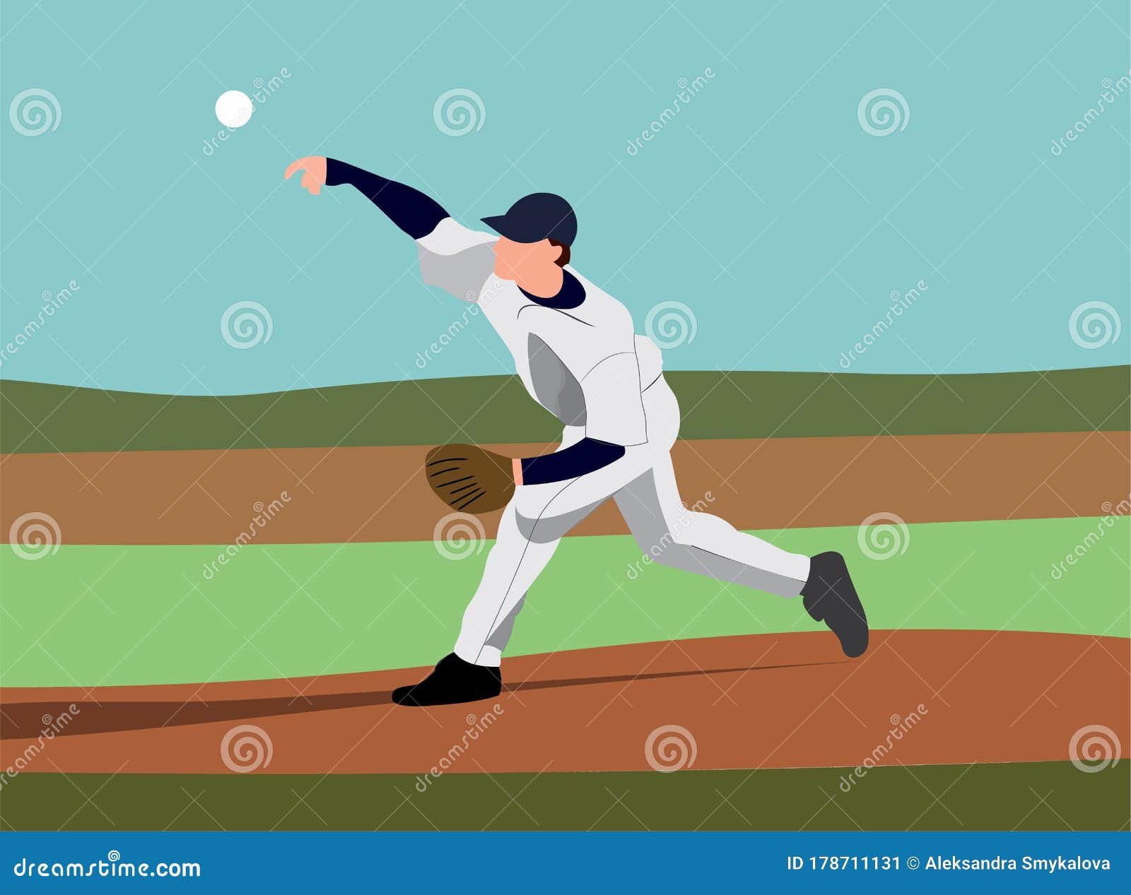 Vector Illustration of a Pitcher on the Field Stock Vector ...