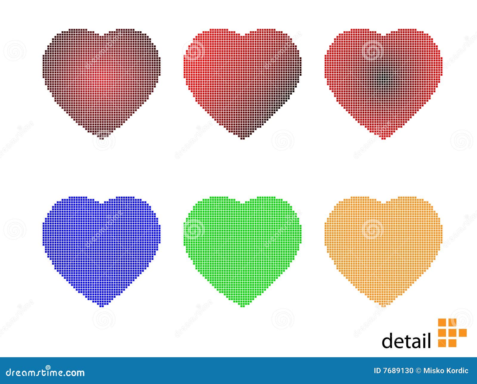 Vector Illustration of Pixel Hearts Stock Vector - Illustration of ...