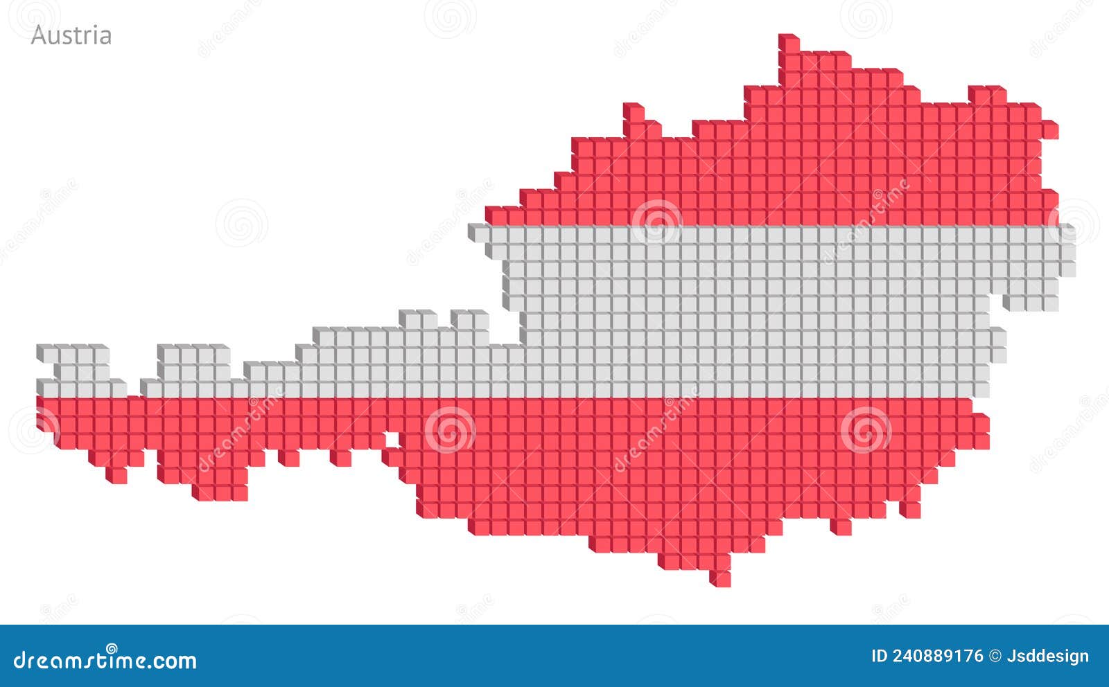 Pixelated Map Of Austria With National Flag Cartoon Vector ...