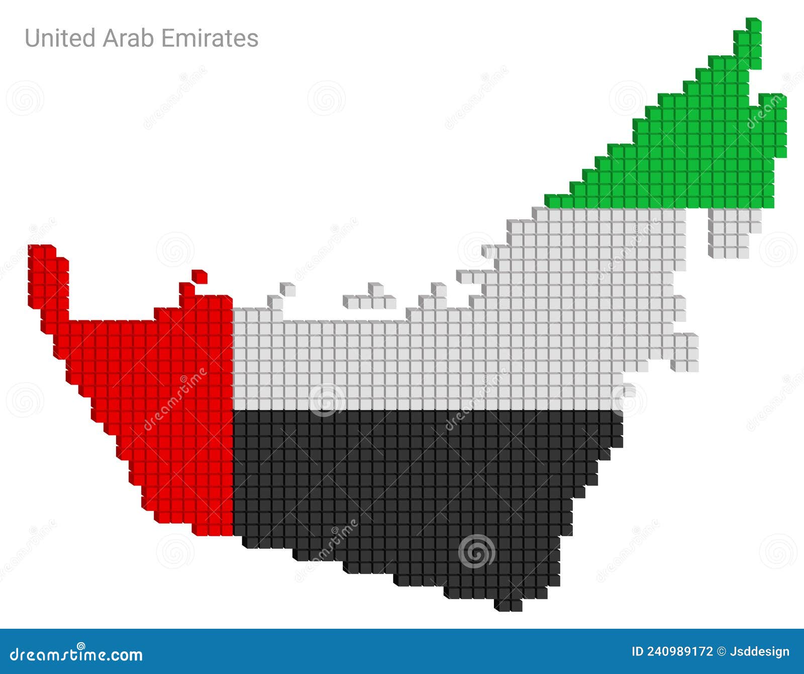 Vector Illustration Pixelated Geographical Map of United Arab Emirates ...