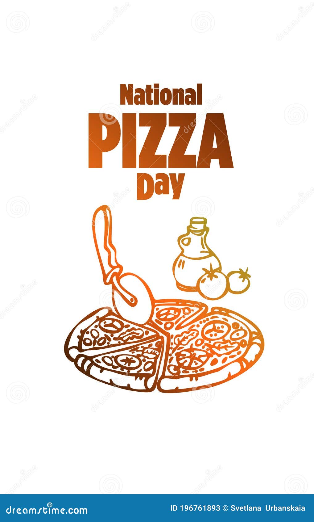 Vector Illustration of Pizza Day with. Cartoon Style Stock Illustration ...