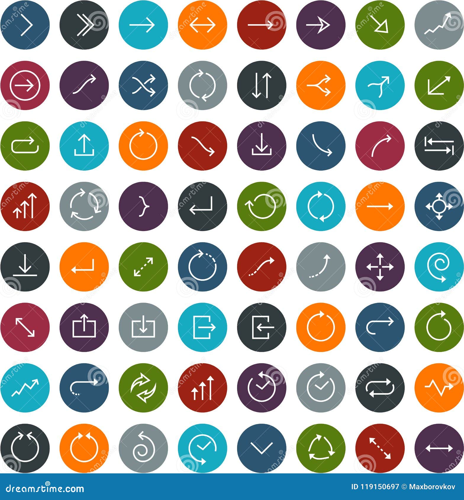 Flat arrow icons. stock vector. Illustration of package - 119150697