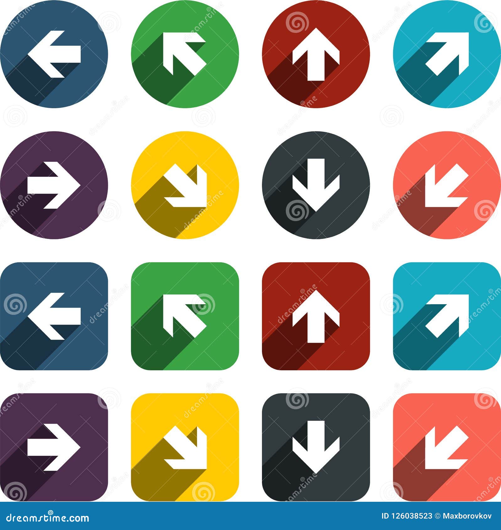 Flat arrow icons. stock vector. Illustration of right - 126038523
