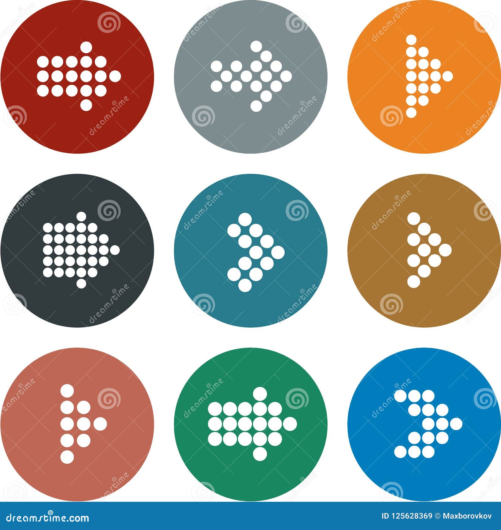 Flat arrow icons. stock vector. Illustration of package - 125628369