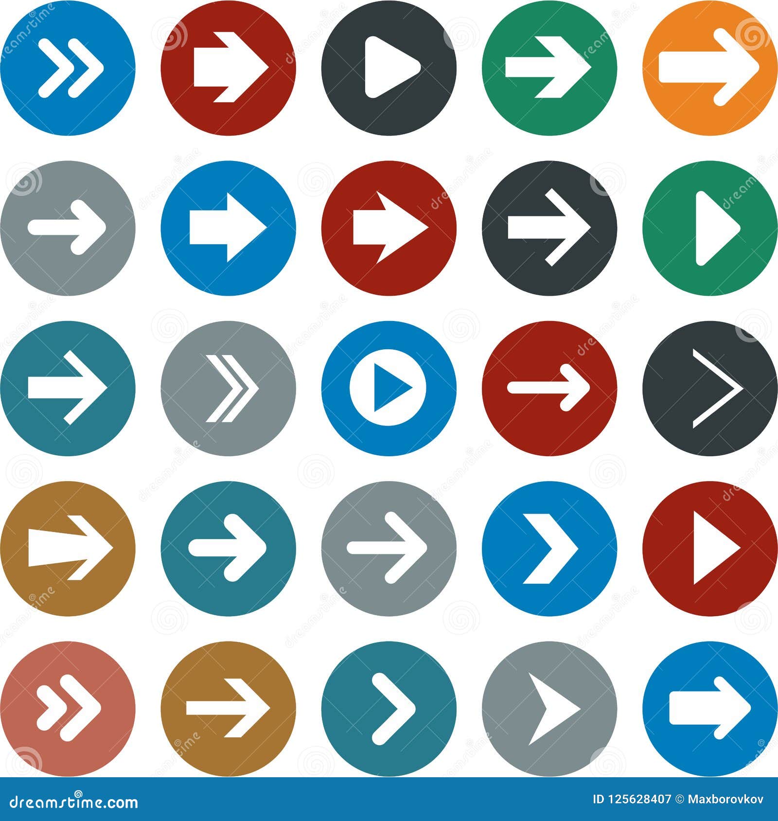 Flat arrow icons. stock vector. Illustration of arrow - 125628407