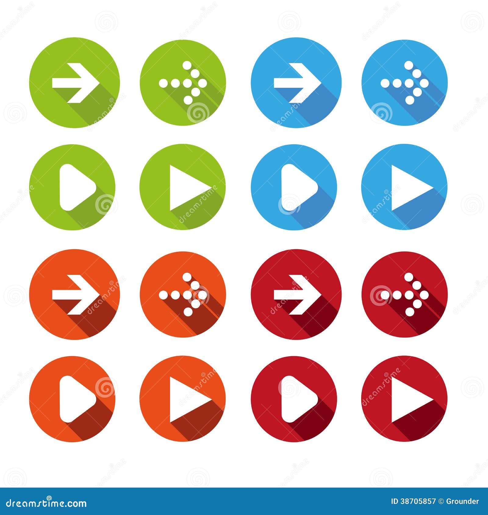 Vector Illustration of Plain Round Arrow Icons Stock Vector ...