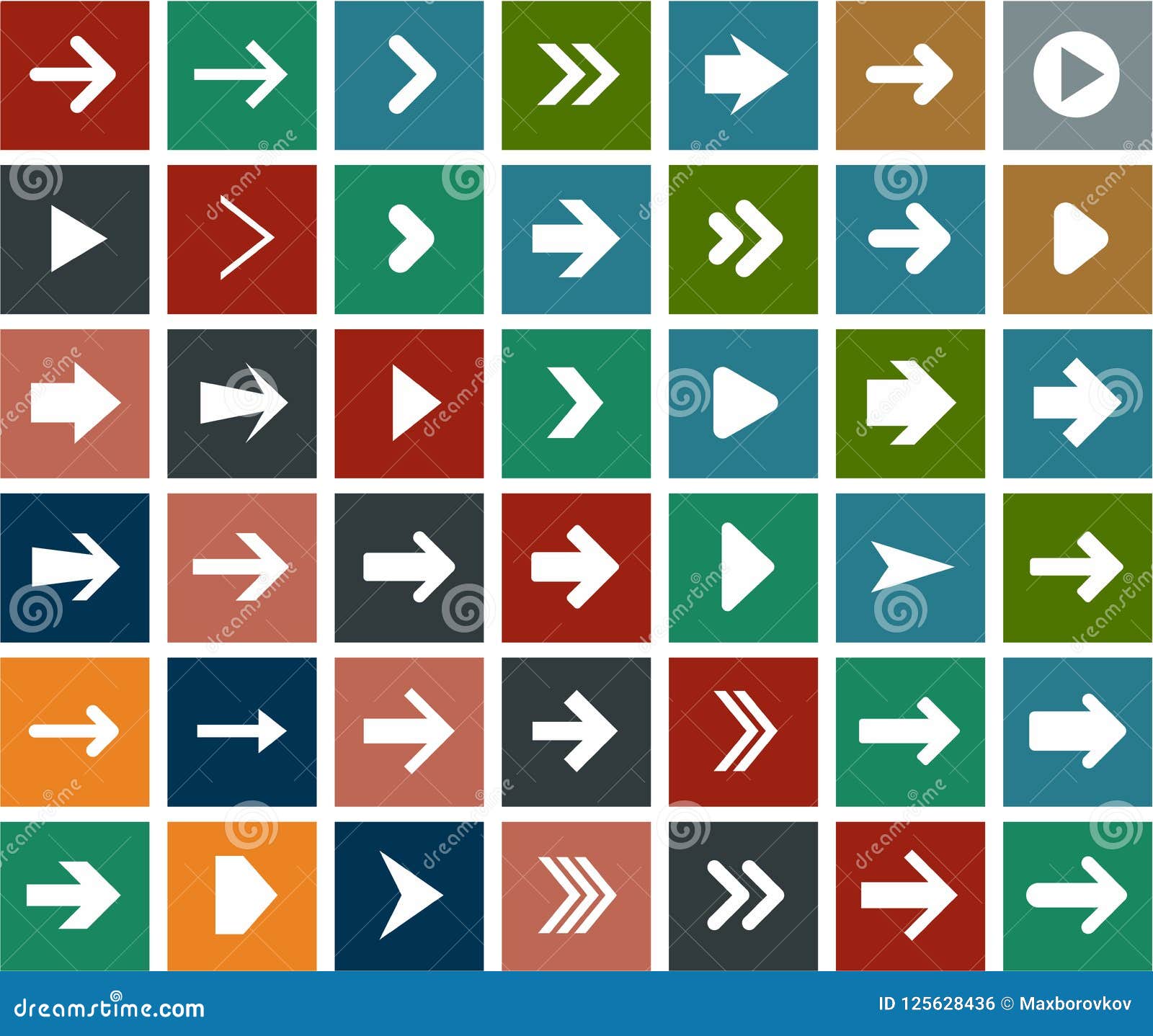 Flat arrow icons. stock vector. Illustration of element - 125628436