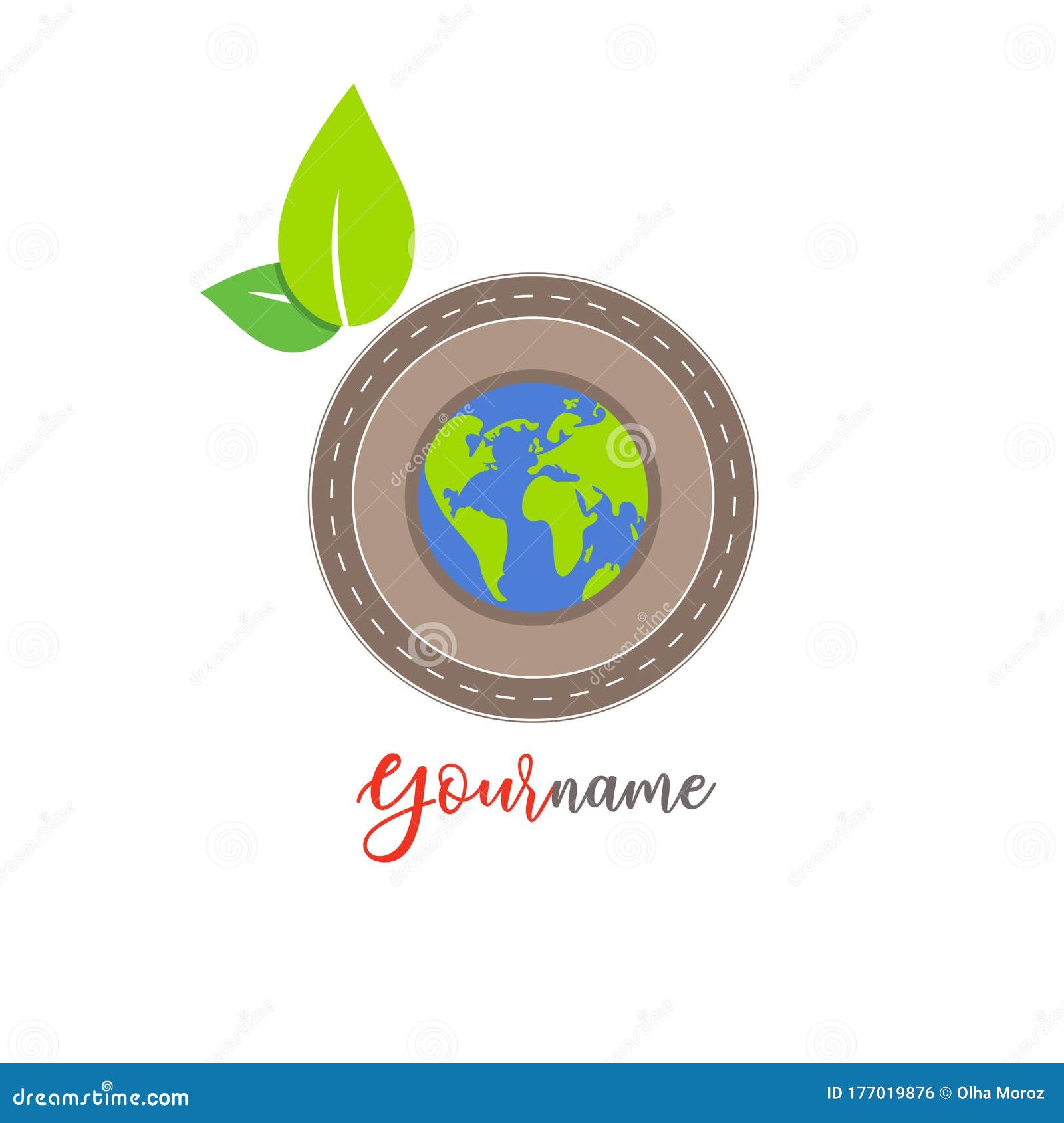 Vector Illustration of a Planet in a Flat Style. Logo Conservation of ...