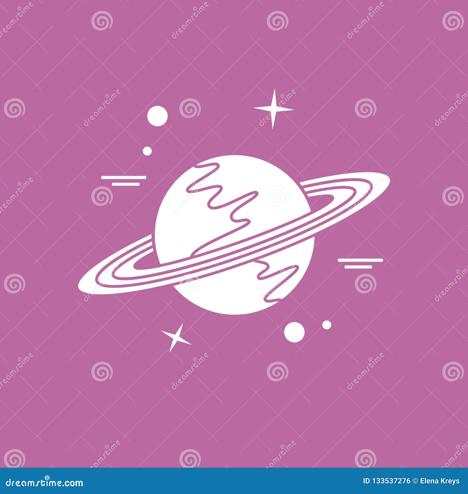 Vector Icon Planet Saturn with Rings. Astronomy Stock Vector ...