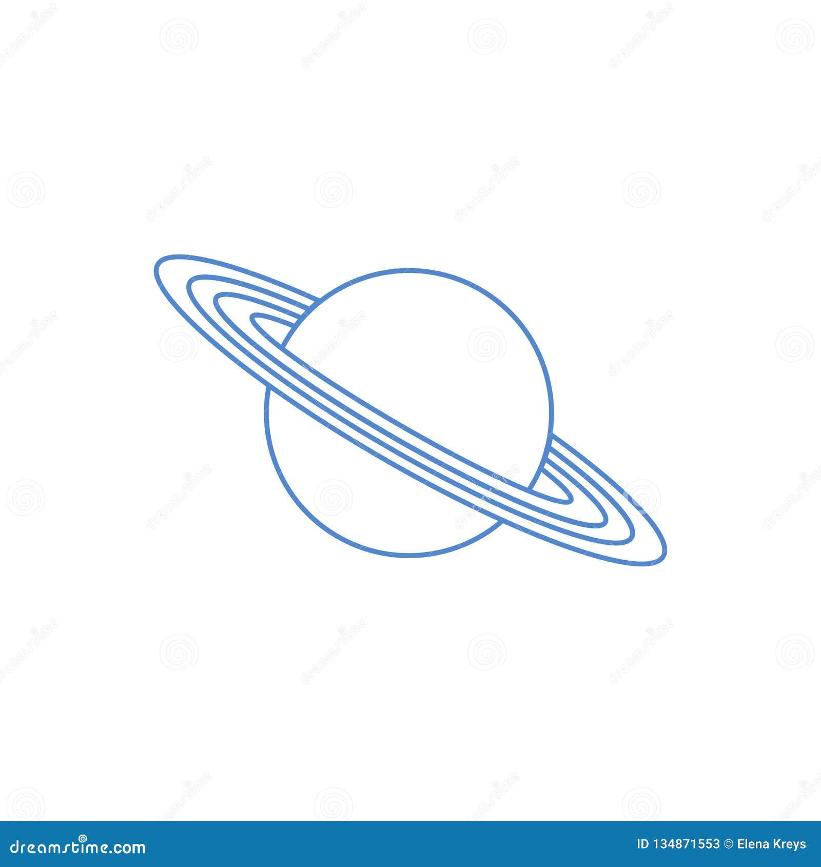 Vector Icon Planet Saturn with Rings. Astronomy Stock Vector ...
