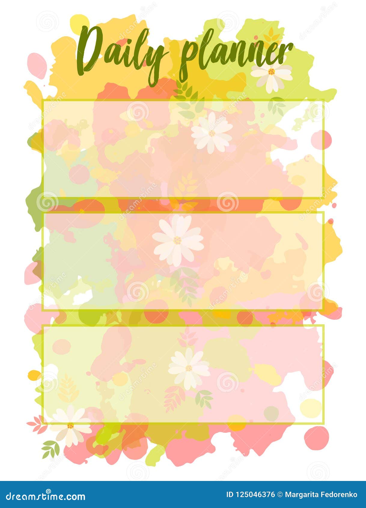 Daily planner stock vector. Illustration of abstract - 125046376