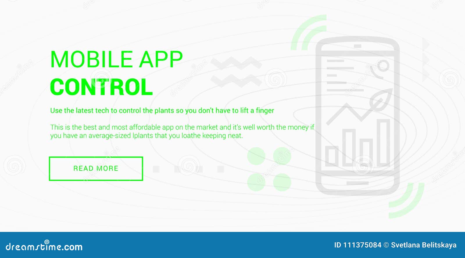 Mobile App Control banner stock vector. Illustration of nature - 111375084