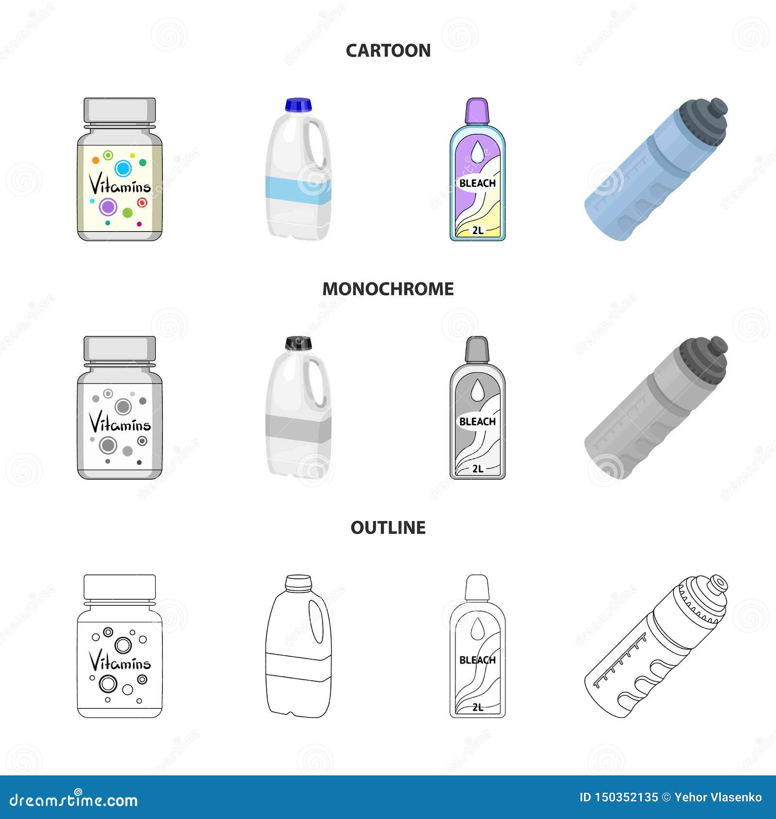 Vector Illustration of Plastic and Container Icon. Collection of ...