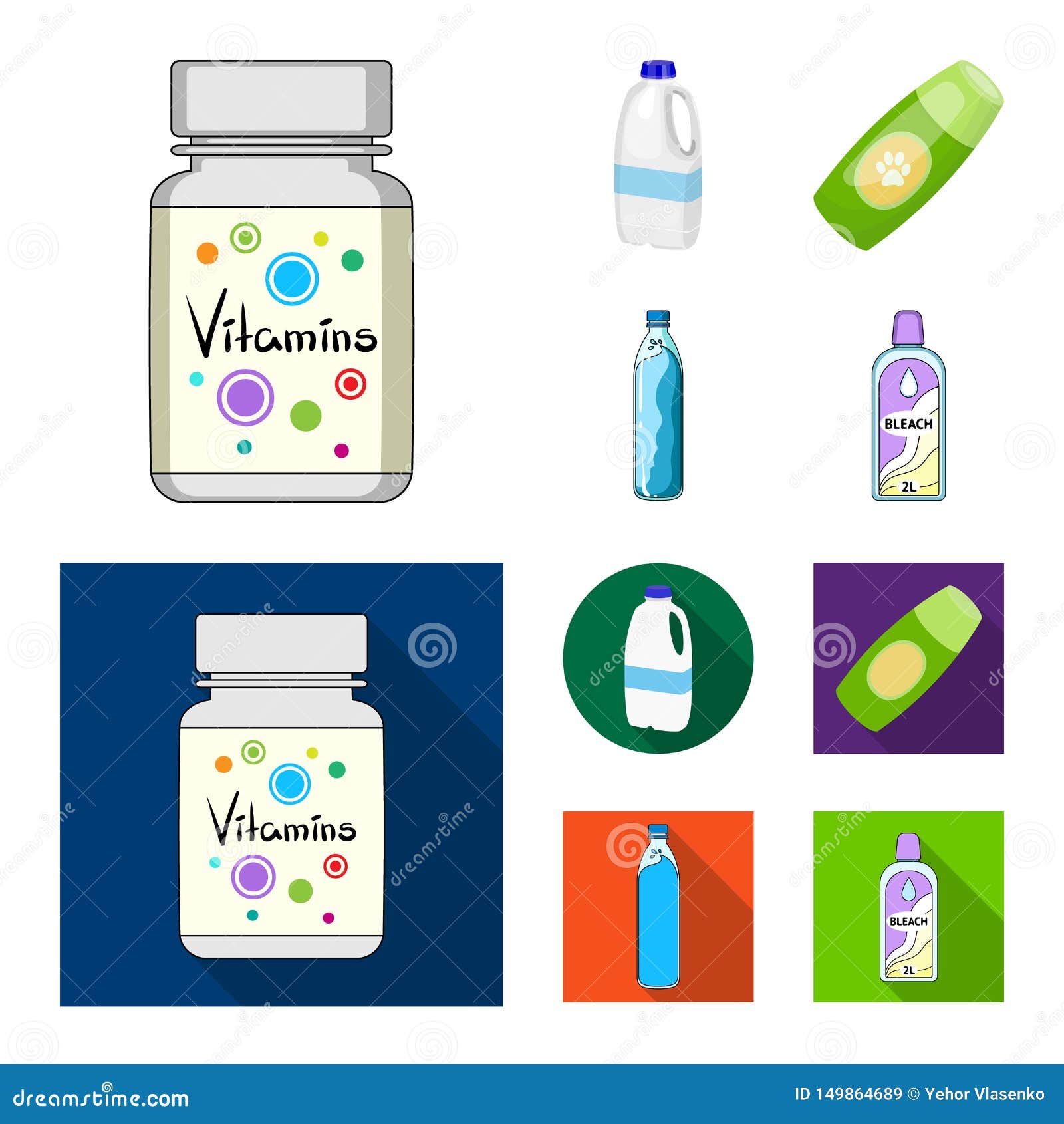 Vector Design of Plastic and Container Sign. Set of Plastic and ...