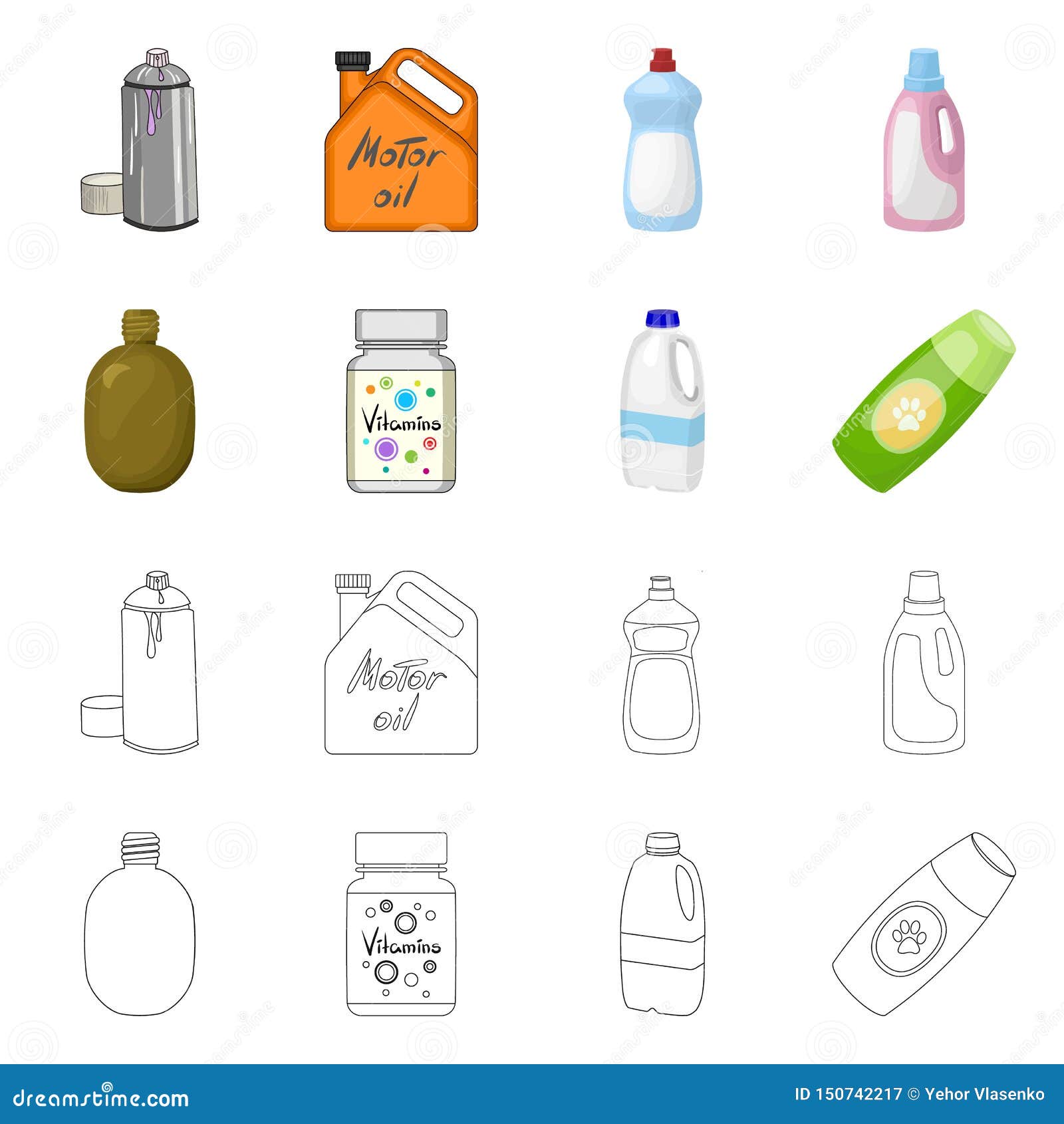 Vector Design of Plastic and Container Sign. Collection of Plastic and ...