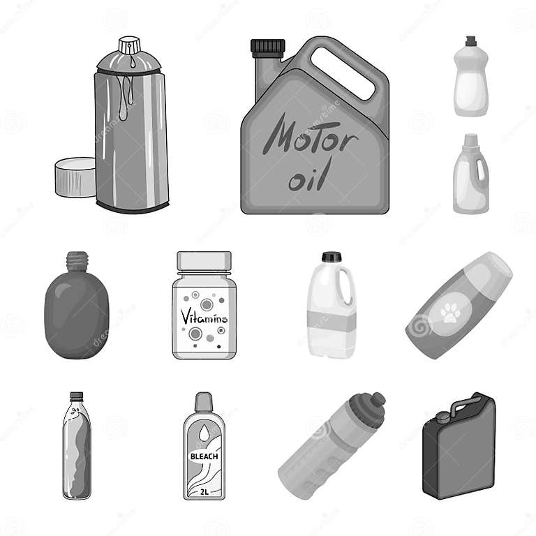 Vector Design of Plastic and Container Symbol. Set of Plastic and ...
