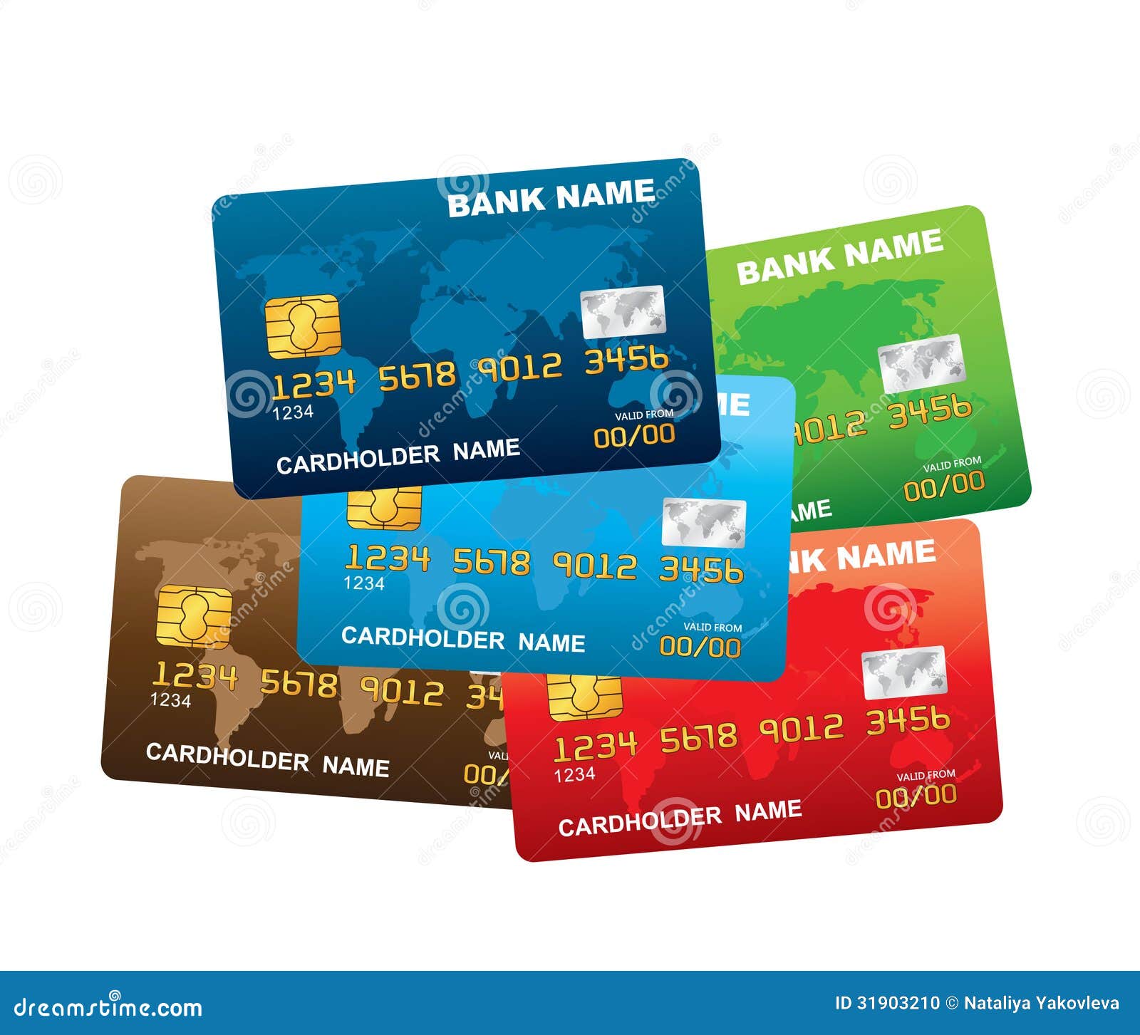 Vector Illustration of a Plastic Credit Card. Stock Vector ...