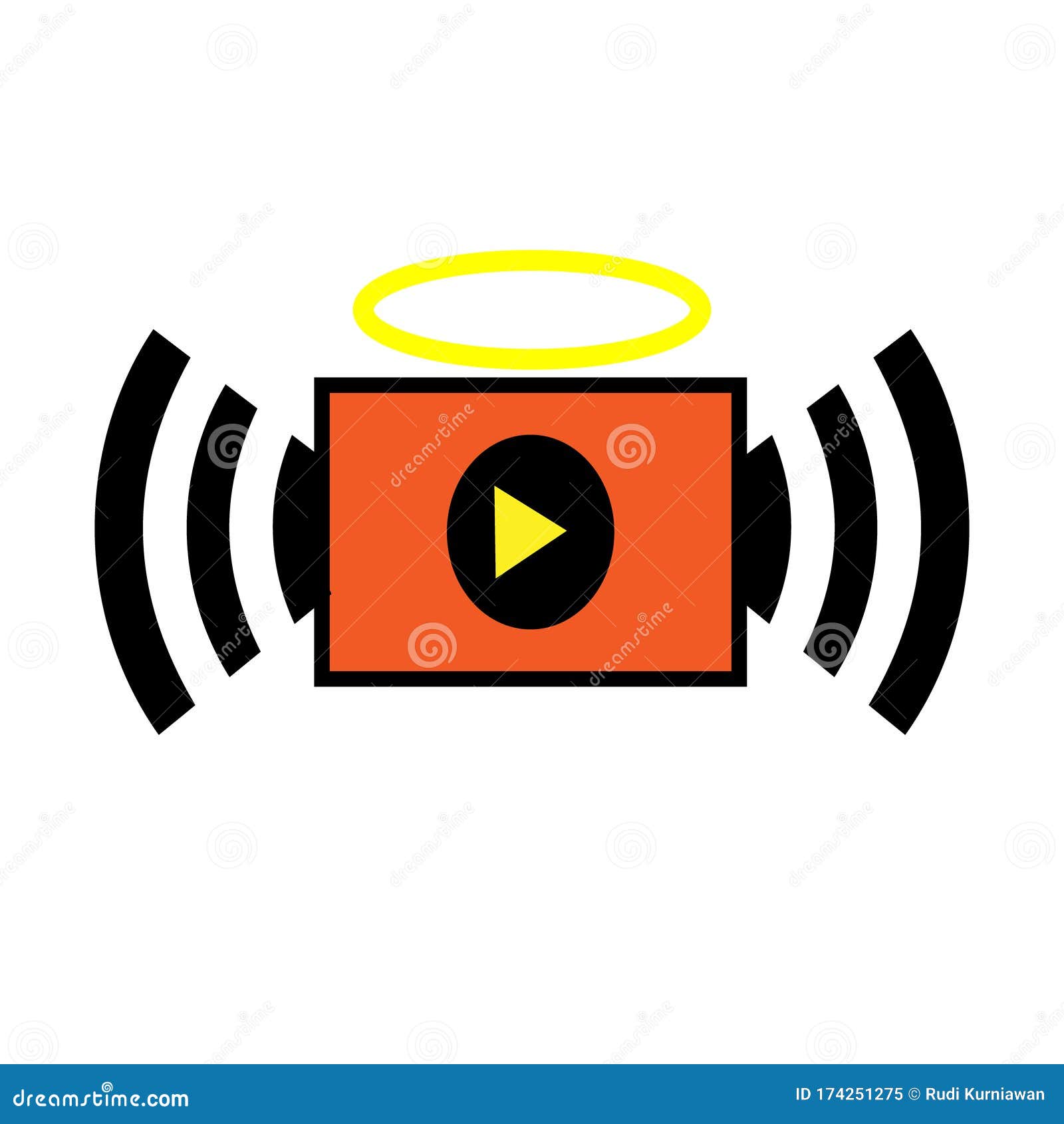 Vector Illustration of Play Button Stock Vector - Illustration of audio ...