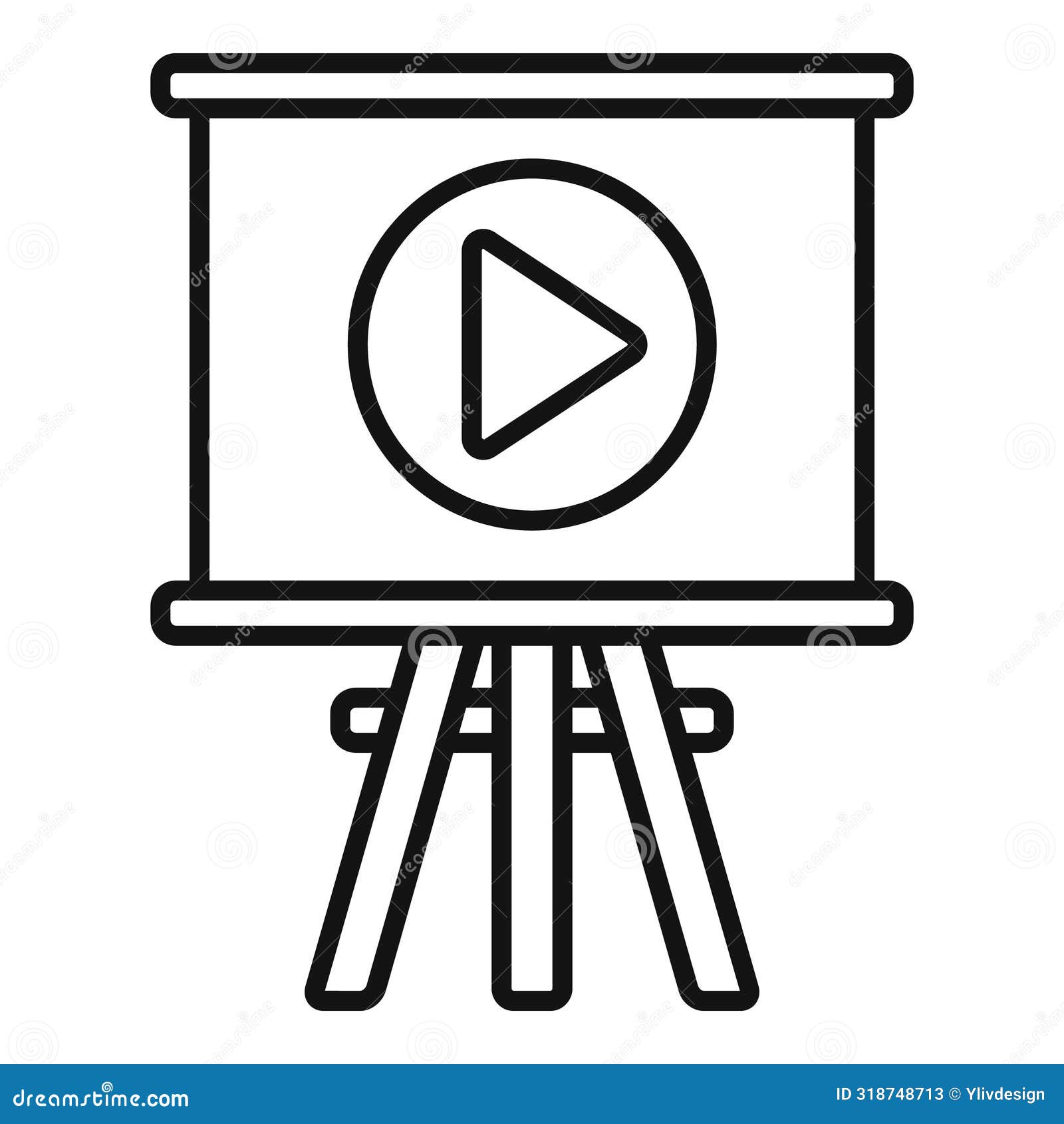 Play Button on Presentation Screen Icon Stock Illustration ...