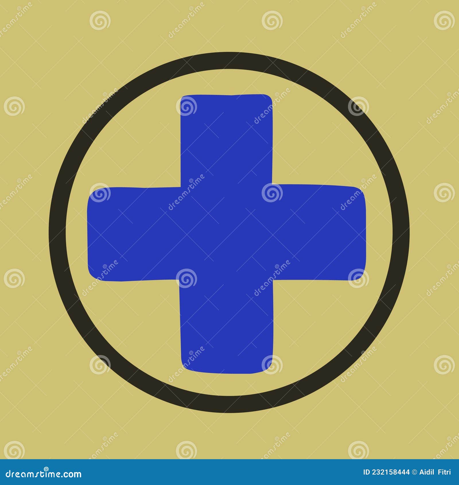 Vector Illustration of Plus Button on Gold Background Stock Vector ...