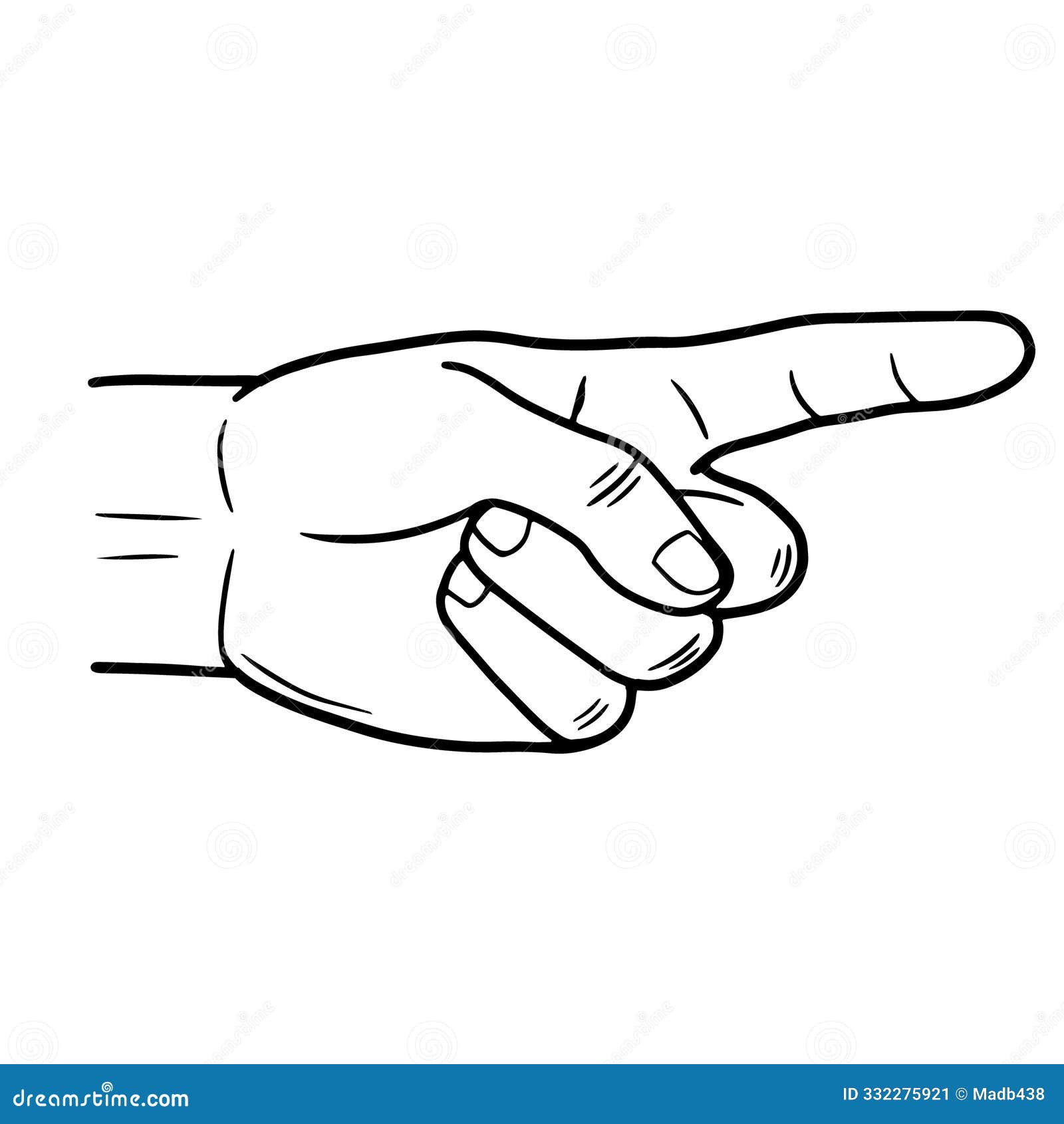 Vector Illustration of a Pointing Finger. Stock Image - Image of ...